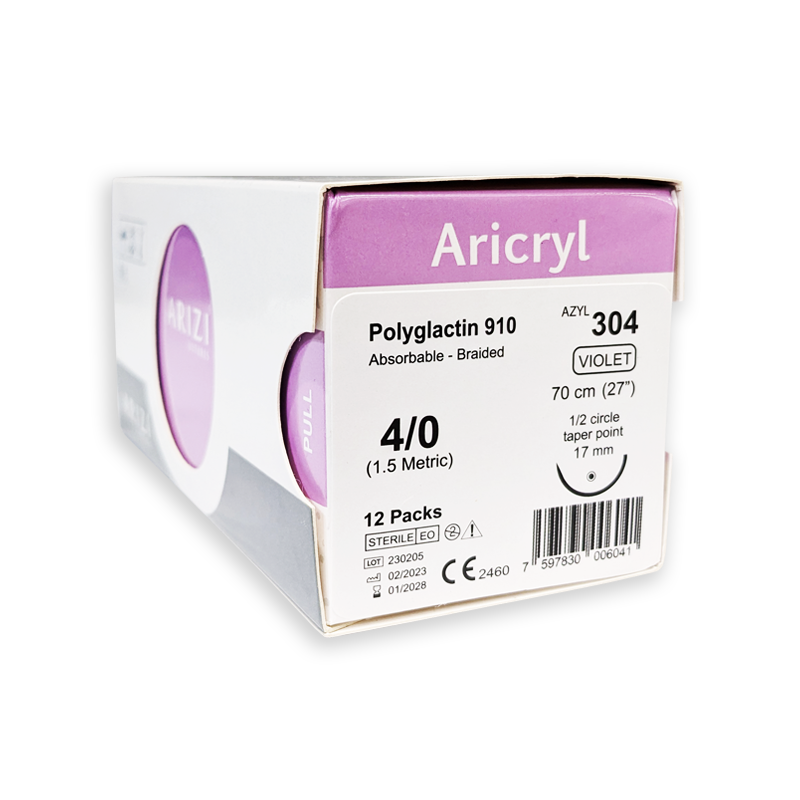 TuMaterialMédico.com | Sutura Aricryl 304: Poliglactina 910 4/0